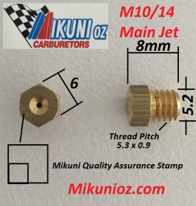 M10/14 Mikuni Main Jet Small Hex style - Mikunioz